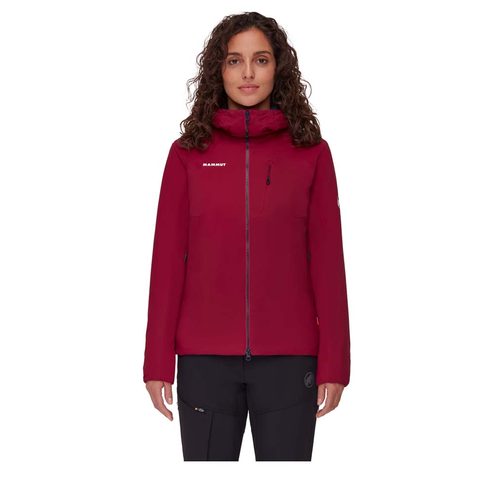 MAMMUT Rime IN Flex Hooded Jacket Women – Outdoorjacke - Farbe: blood ...